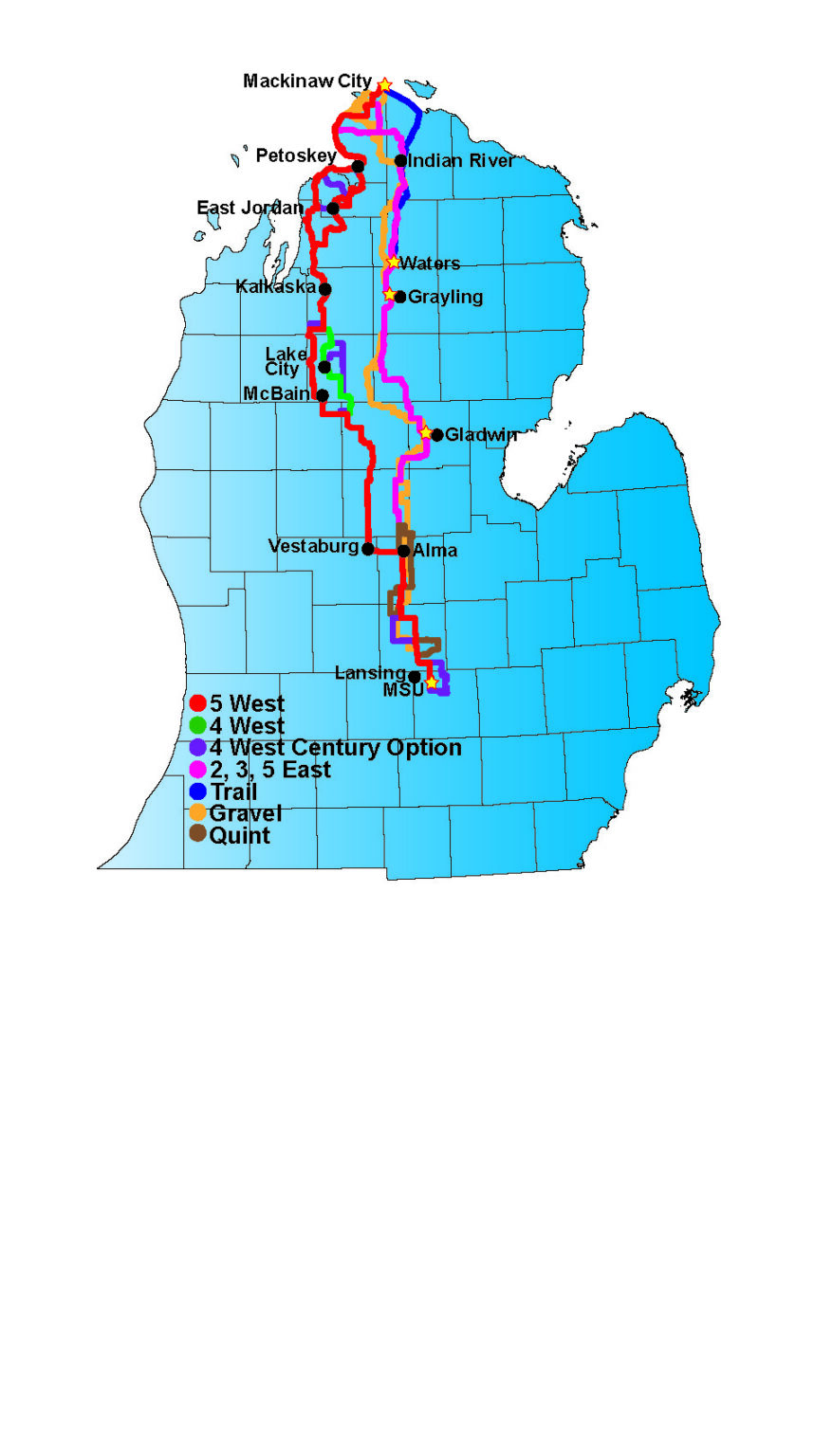 DALMAC Michigan summer bicycle camping tour